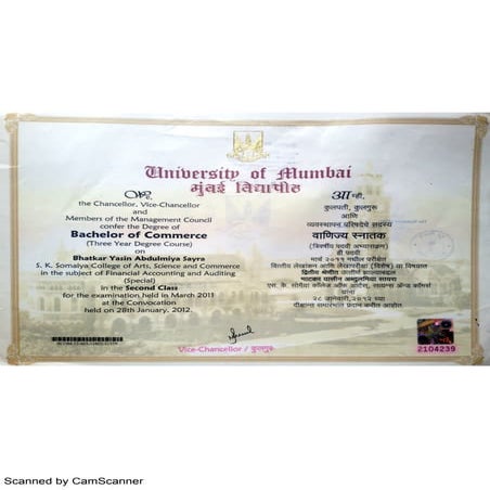 bcom certificate (1) | PDF