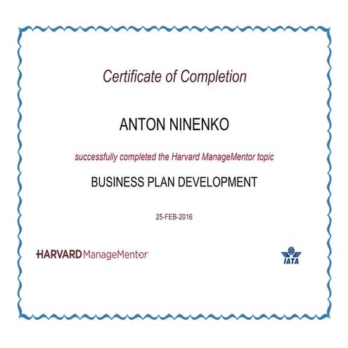Harvard Business Plan Diploma | PDF