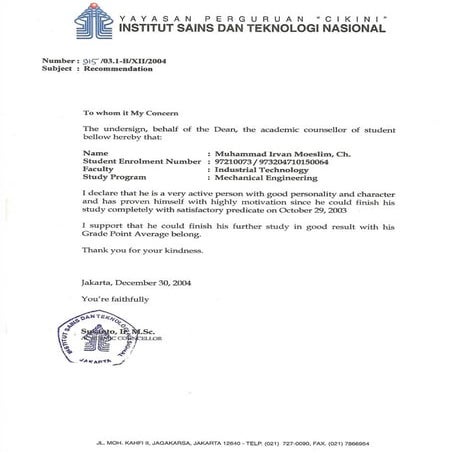 Recommendation ISTN | PDF