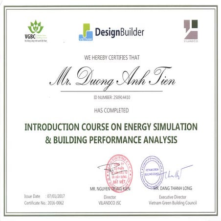 Certificate - DesignBuilder | PDF
