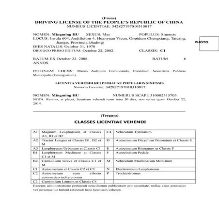 07969-China Driver License_Hu.doc_trans | PDF