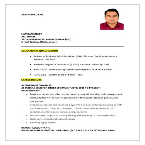 FAIZ CV | PDF