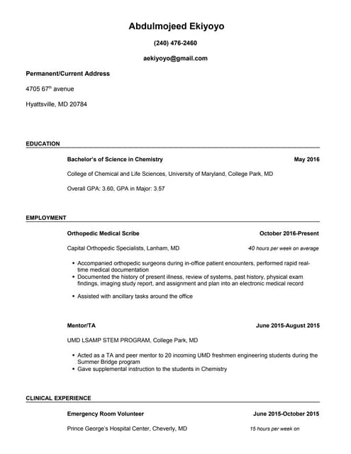 Resume Established | PDF