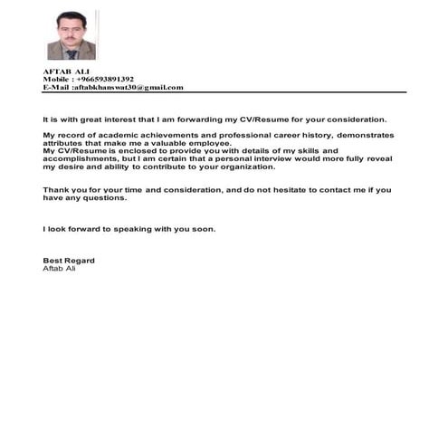 Aftab CV 2015 | DOCX