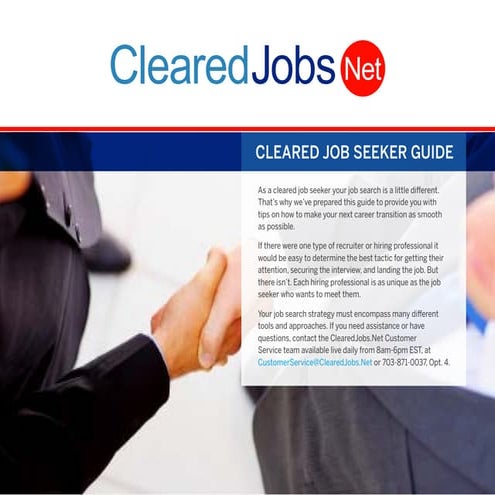 Cleared Job Seeker Guide | PPT