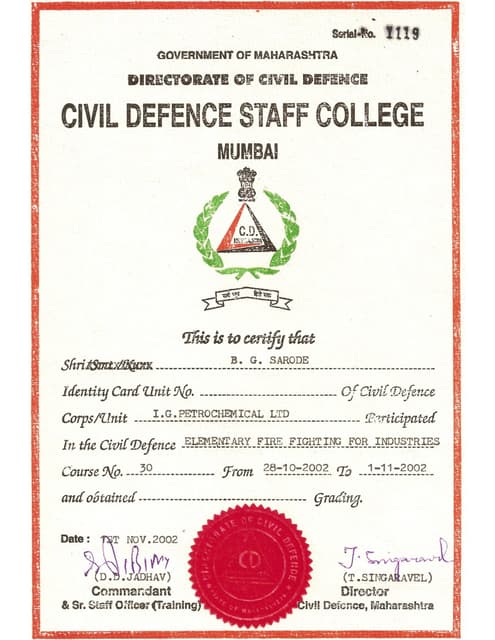 Advance Diploma In Industrial Safety | PDF