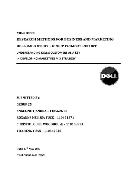 data analysis presentation: Dell case study | PDF