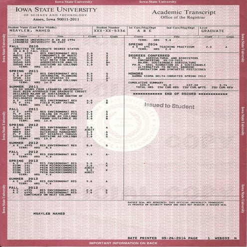 PhD Transcripts | PDF