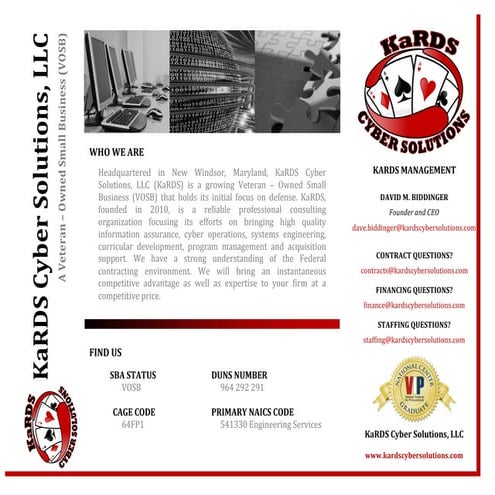 Capabilities -- KaRDS Cyber Solutions, LLC copy | PDF | Small and Medium-sized Business | Business