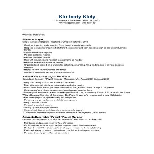 Kimberly-Kiely RESUME | DOC | Business | Business and Finance