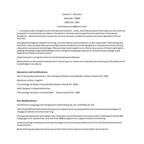 Teaching Resume | DOCX