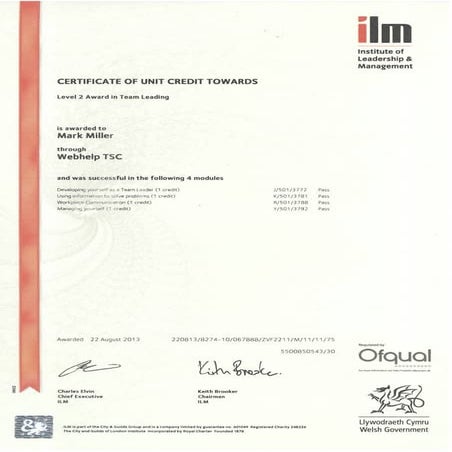 ILM Level 2 Cerificate | PDF
