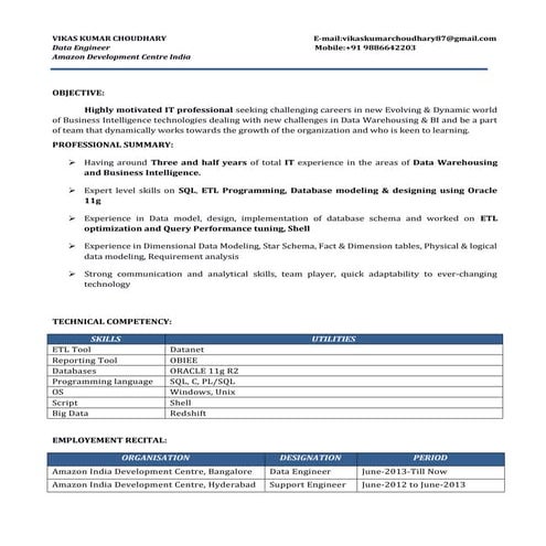 Vikas Resume | DOC | Databases | Computer Software and Applications