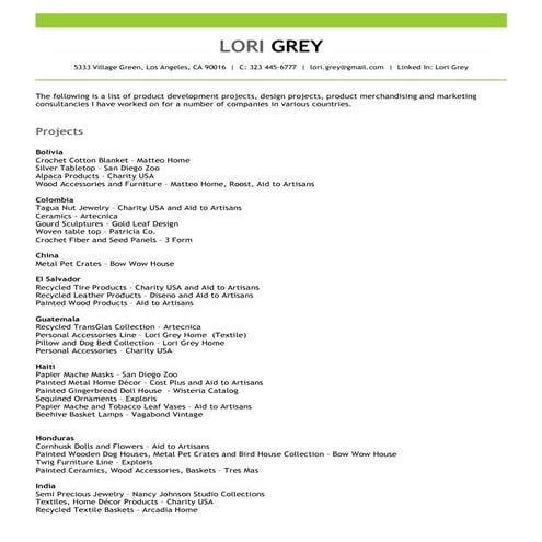 Lori Grey Projects List | PDF