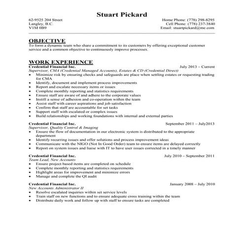 Resume - Stuart | PDF | Business | Business and Finance