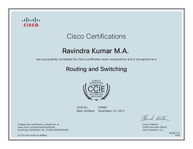 CCIE Certificate