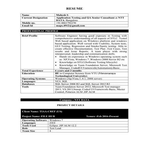 Resume shahul rcs | PDF