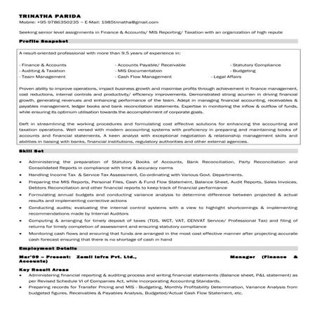 Resume Trinatha Parida | DOC