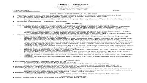 Merchant Mariner Resume | PDF