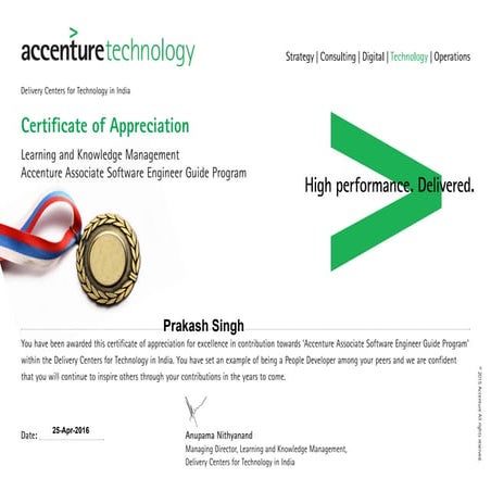 CPDFGenerationCertificateTemplateASEGuideProgrammePrakash Singh AFTP Certificate 25-Apr-2016 | PPT