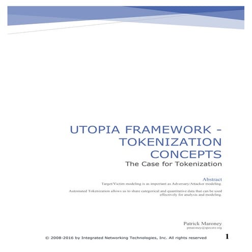 CTI Tokenization Concepts 160408B | PDF