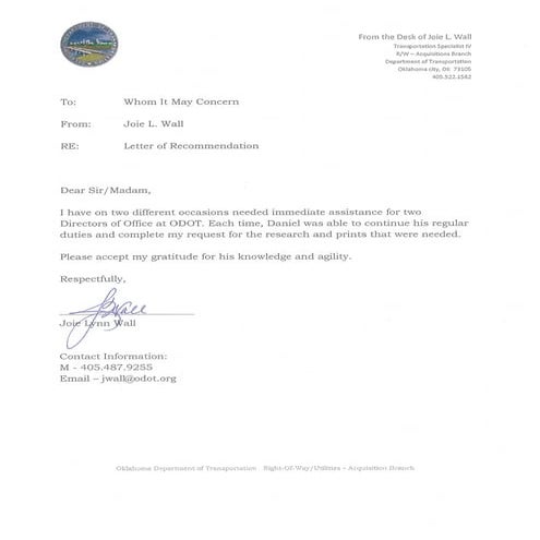 Letter of Recomm. | PDF