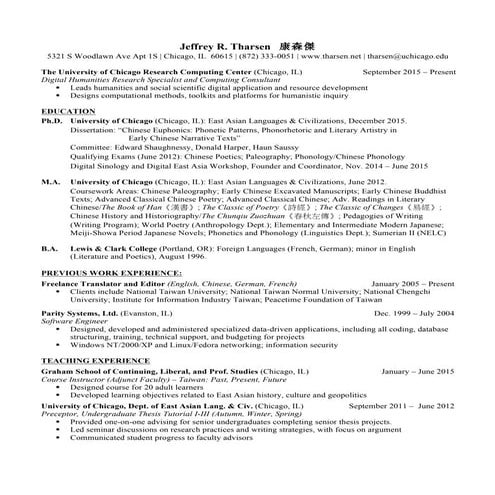 JTharsen Curriculum Vitae 2016 | PDF