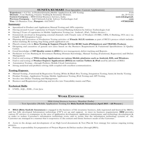 Sunita Kumari - Resume - Final | DOC