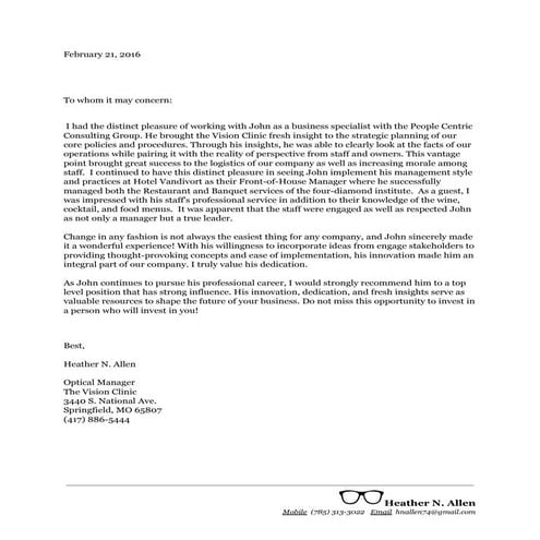 Letter of Recommendation - Heather Allen | PDF