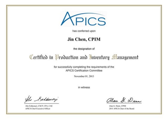 APICS_CLTD_Original_Certificate_A4 | PPT