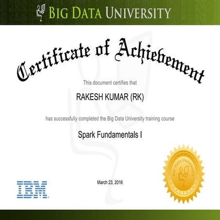 Spark Certificate | PDF