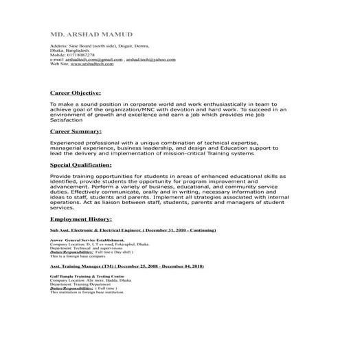 UN volunteer CV | DOC | Careers