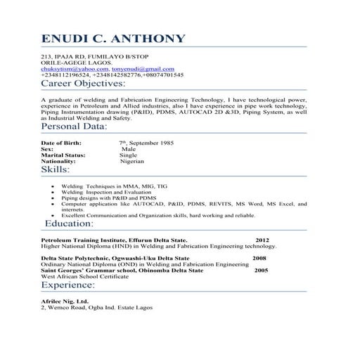 Edo cv 2 word | DOC