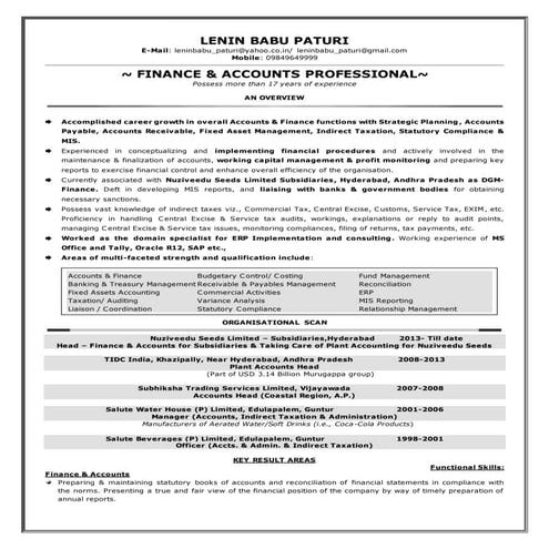 Resume of Lenin Babu | DOCX