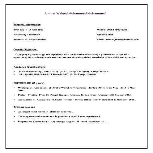 Ammar Waleed (CV) - Copy | DOC
