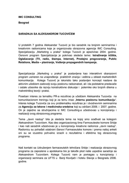 Akademsko pismo preporuke | PDF