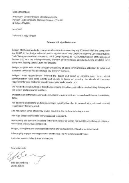 CUSTOMER REFERENCE LETTER.DOC