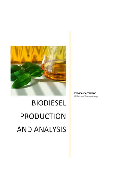 Biodiesel Production | PDF