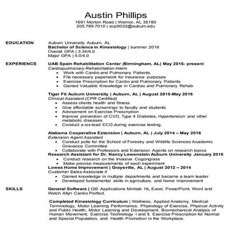 austin Resume 2016 | PDF