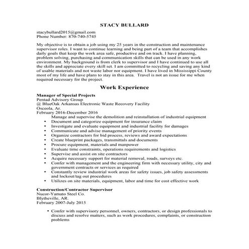 Resume-Bullard 2017 | PDF