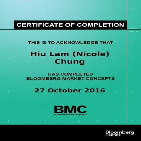 Bloomberg BMC Certificate of Completion | PDF