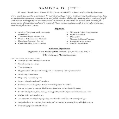 Sandra's Resume 06-16