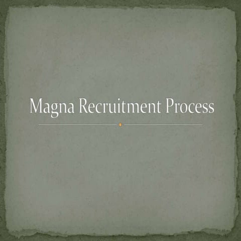 Magna Recruitment Process | PPT