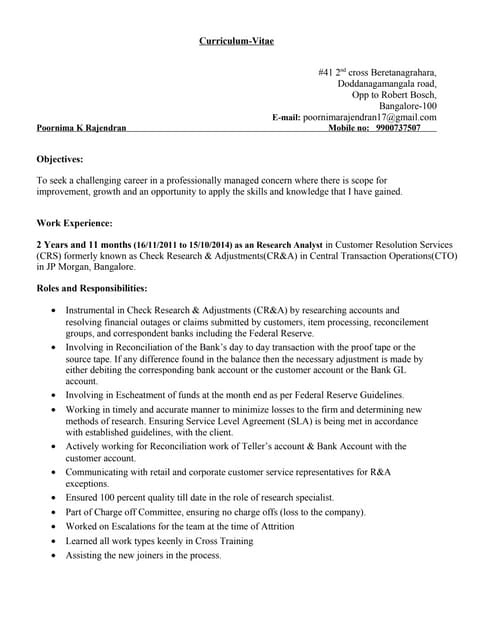 Revathi - Resume | DOC