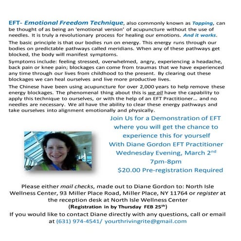 Emotional freedom Technique (EFT): Brief history and development | PPTX