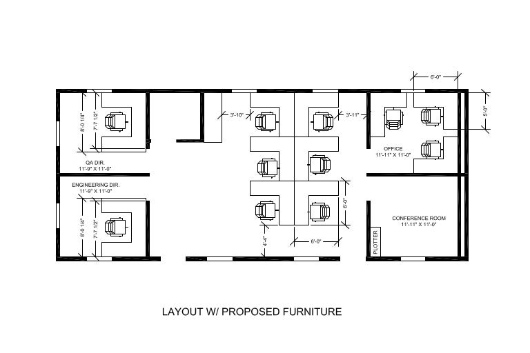 ENGINEERING MODULAR BUILDING FLOOR PLAN WITH PROPOSED FURNITURE FROM