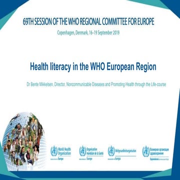 Health literacy in the WHO European Region | PPTX
