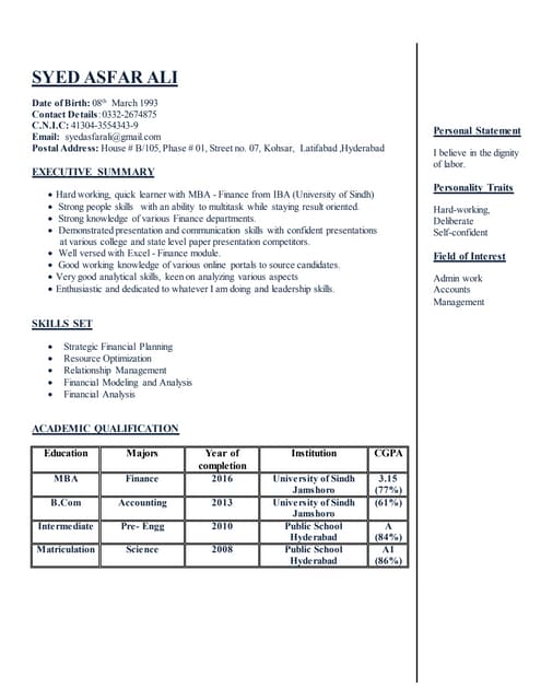 Resume-Md. Abdul Hadi | PDF | Business Administration | Business