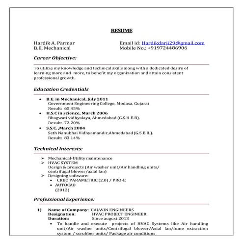 Mechanical engineer | DOC