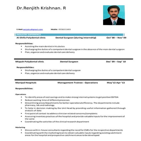 CV_Dr.Renjith-final (1) | PDF